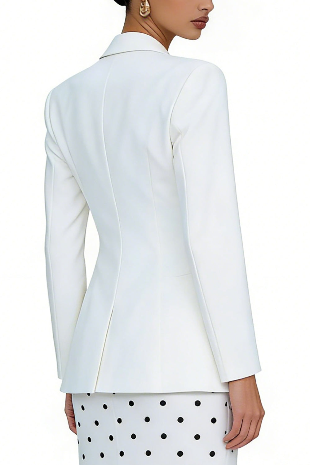 Robe d’affaires à pois en ivoire pour femmes ZAPAKA Double pièce à ...